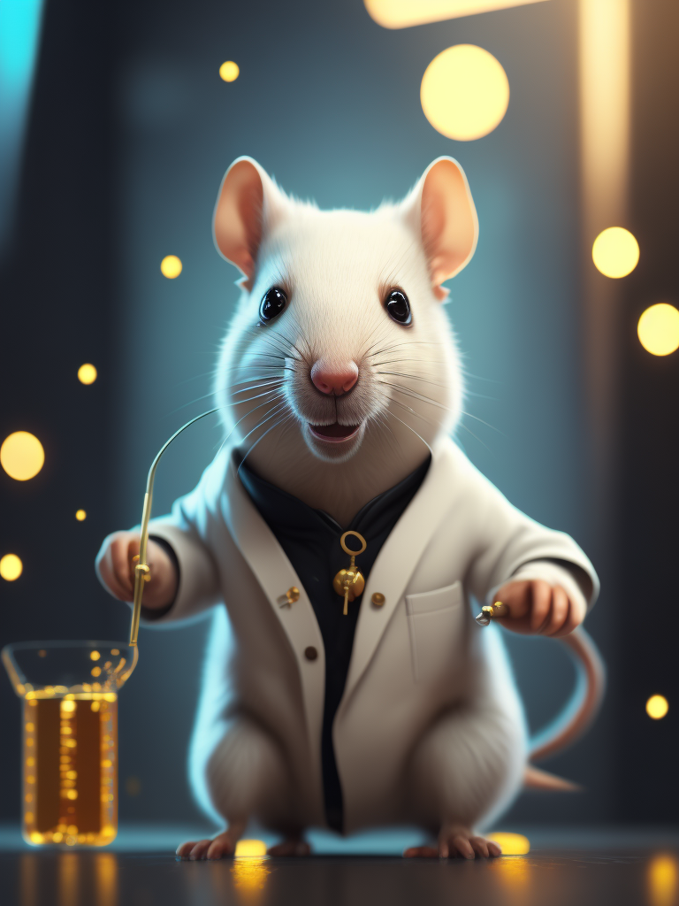 Premium Free ai Images | render of cute fuzzy pet rat dressed in white ...