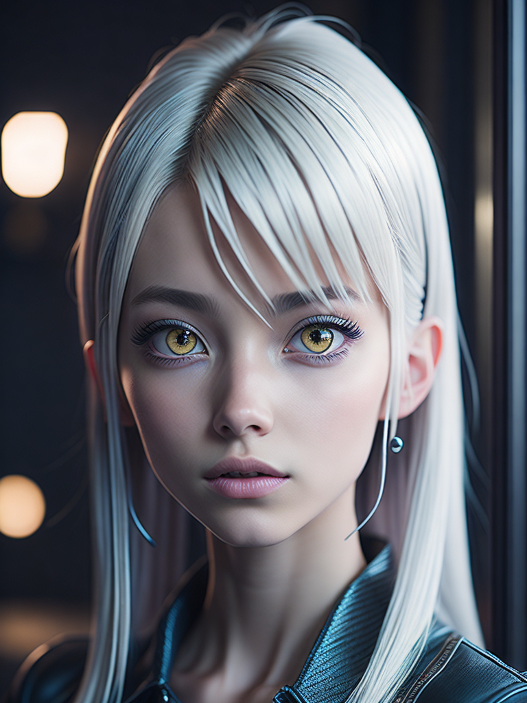 Premium Free ai Images | girl who has platinum blond hair anime style ...