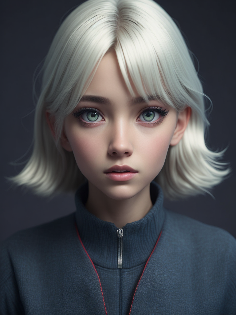 Premium Free ai Images | girl who has platinum blond hair anime style ...