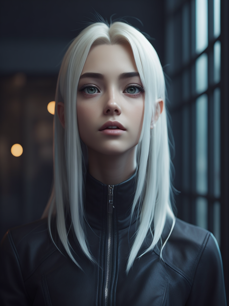 Premium Free ai Images | girl who has platinum blond hair anime style ...