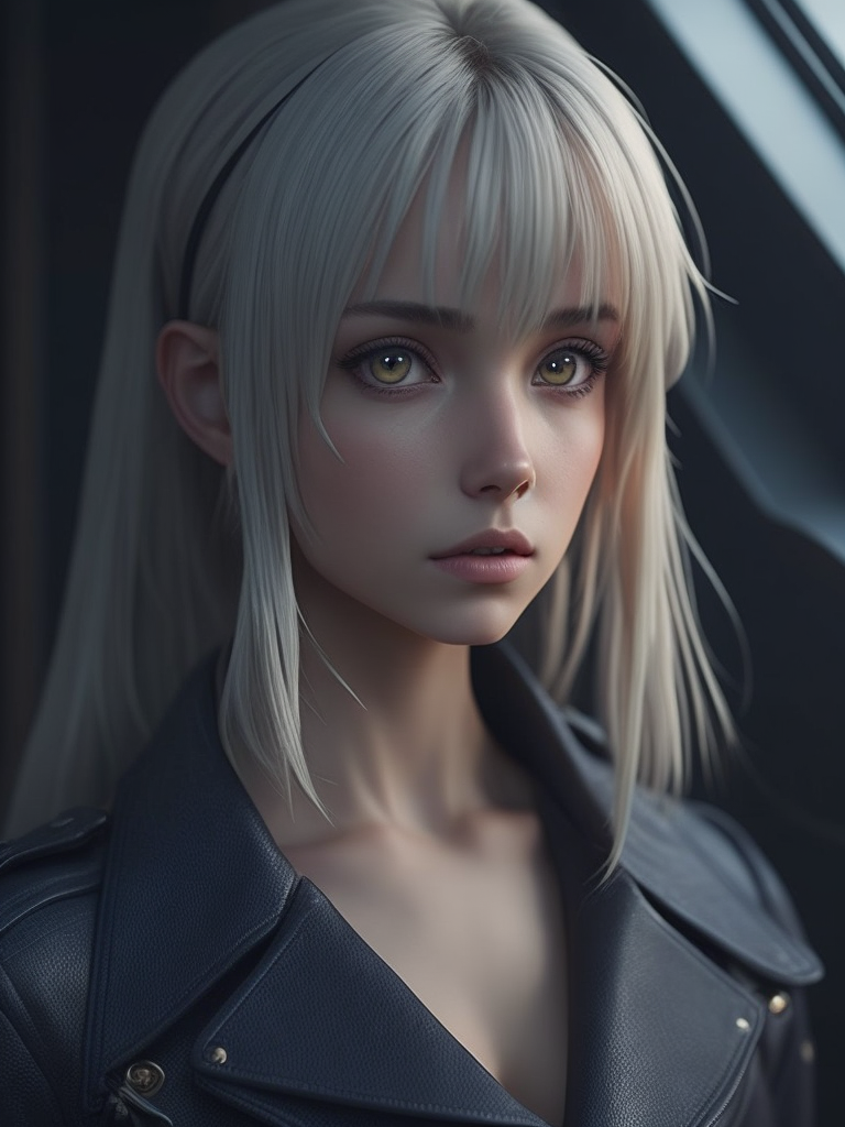 Premium Free ai Images | girl who has platinum blond hair anime style ...