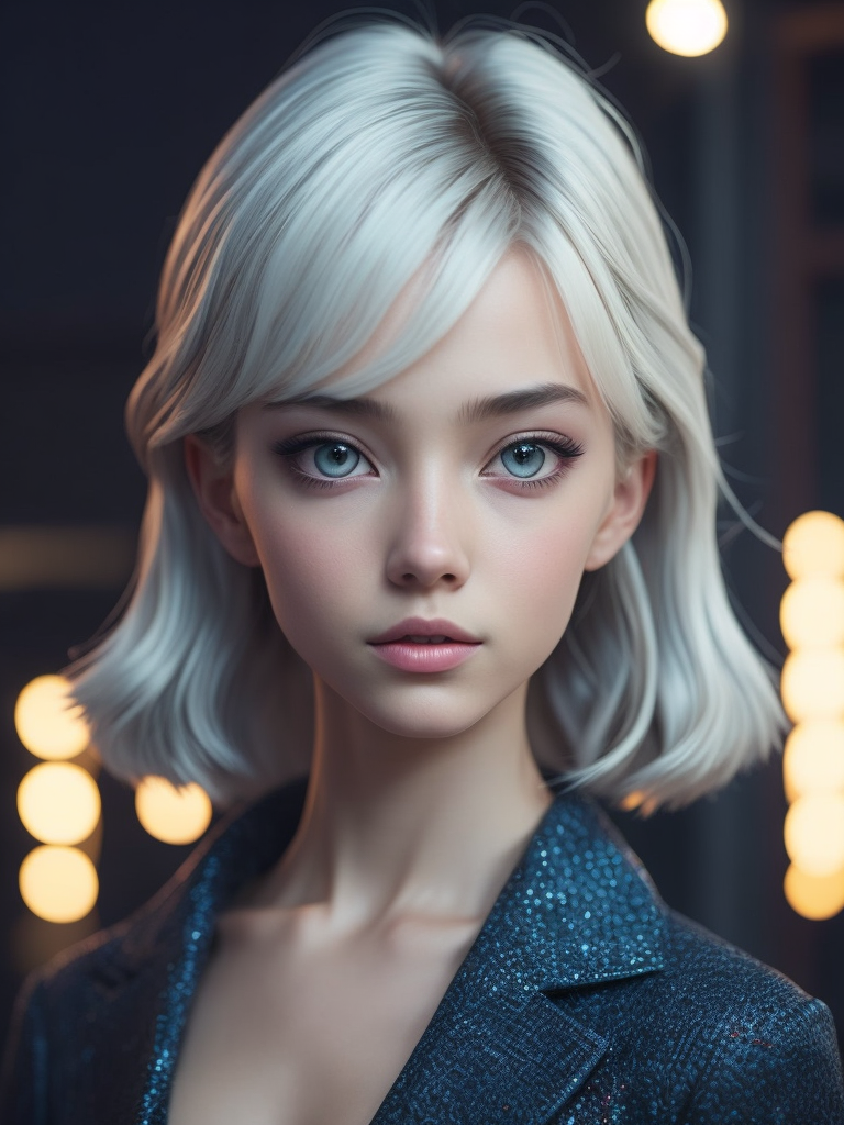 Premium Free ai Images | girl who has platinum blond hair anime style ...