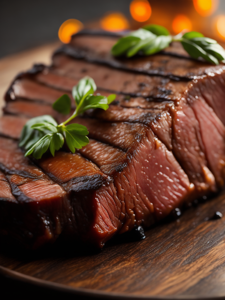 Premium Free ai Images | macro photography of meat steak the camera ...