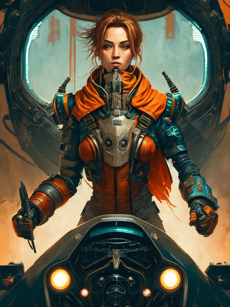 Premium Free ai Images | cyborg pilot russian women interior cockpit ...