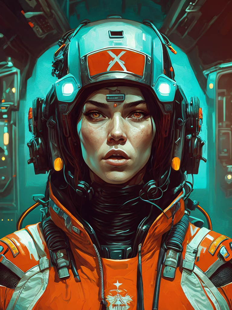 Premium Free ai Images | cyborg pilot russian women interior cockpit ...