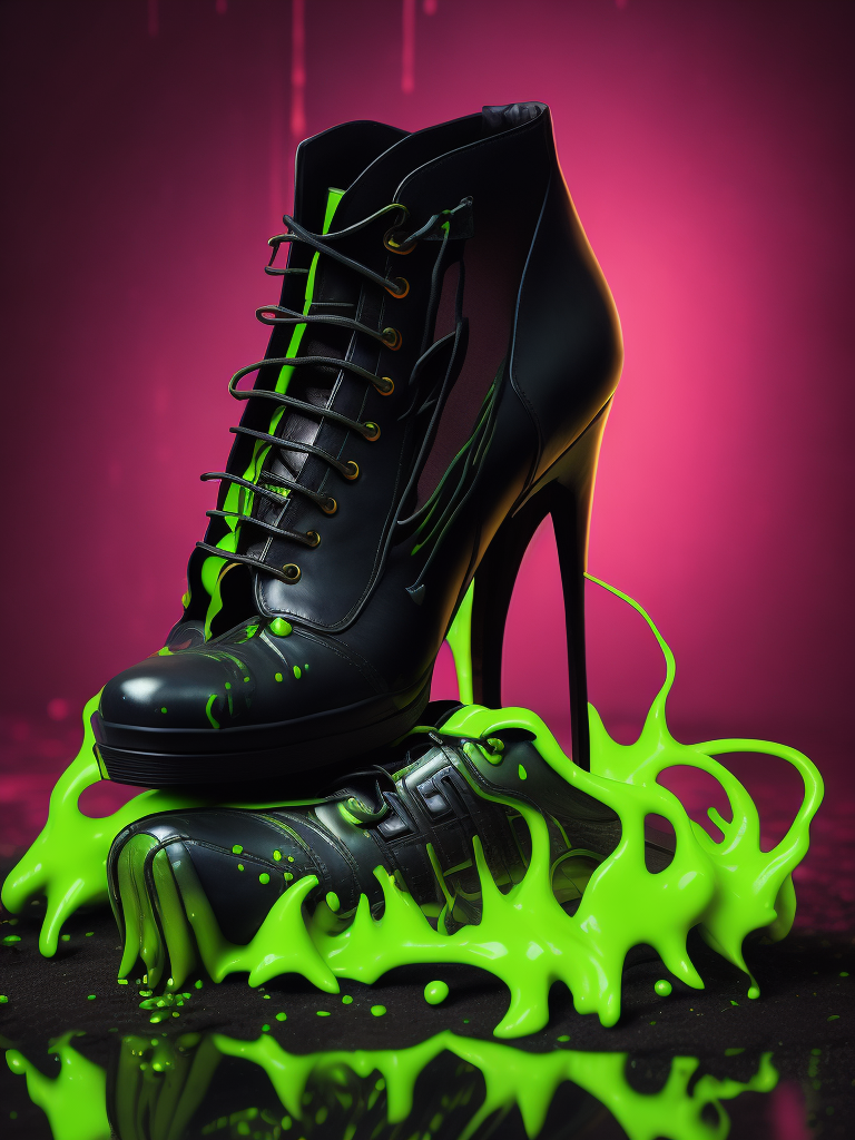 Premium Free ai Images | realistic photo of shoes make from dark slime ...