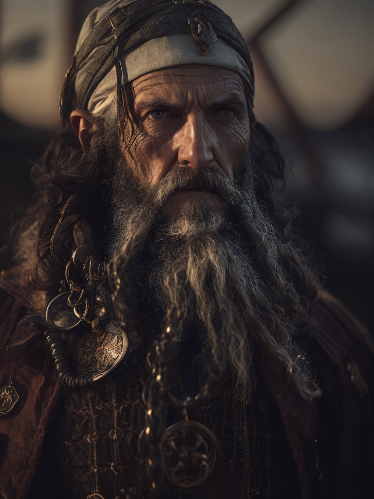 Premium Free ai Images | old pirate with octopus beard dark scene dark ...