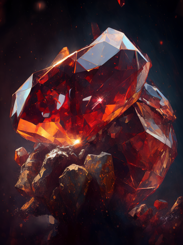 Premium Free ai Images | red gem crystal