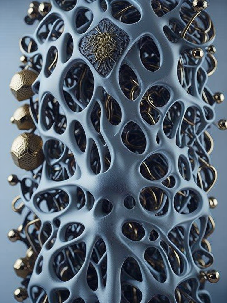 Premium Free ai Images | black color biomorphic topologies bones and gold
