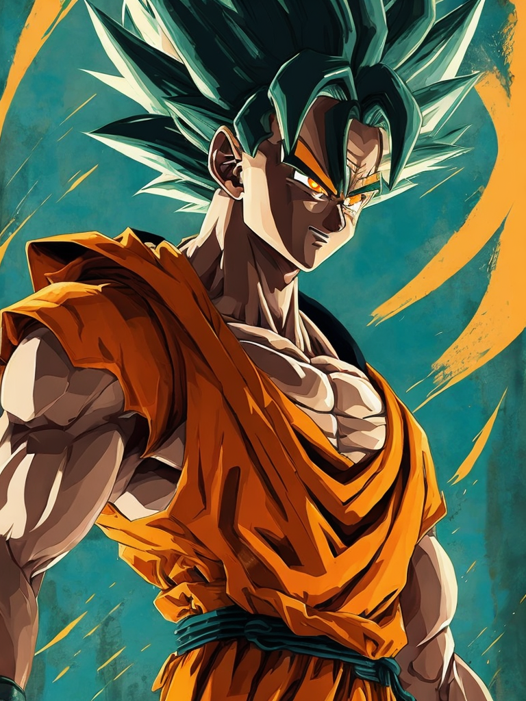 Premium Free ai Images | goku mid dragon ball characters drawing
