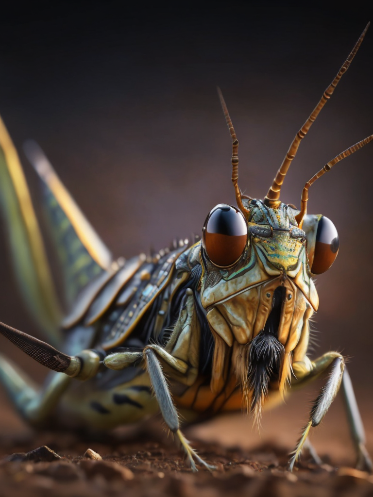 Premium Free ai Images | grasshopper macro photography close up high ...