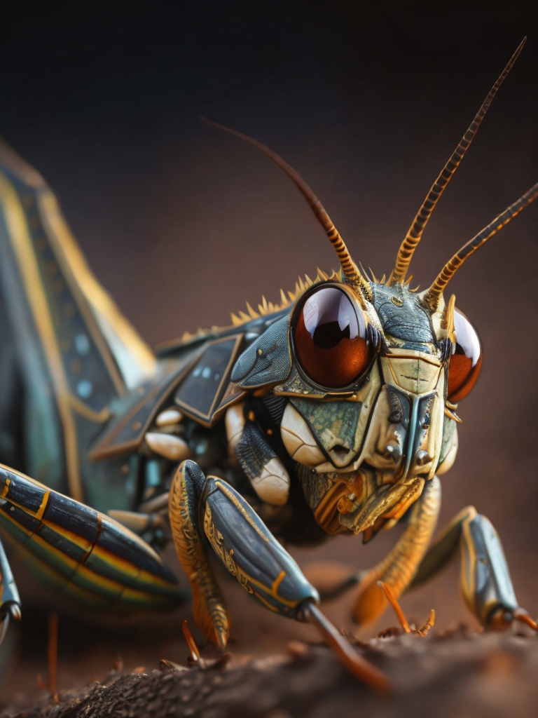 Premium Free ai Images | grasshopper macro photography close up high ...