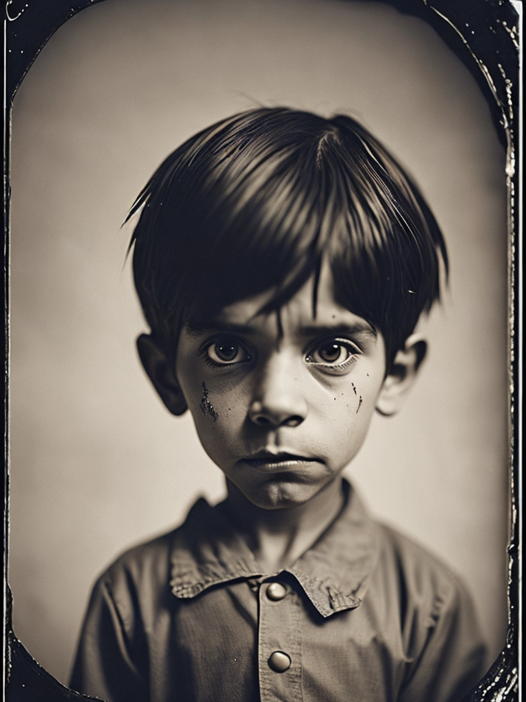Premium Free ai Images | wet plate photograph of scary pinocchio with ...
