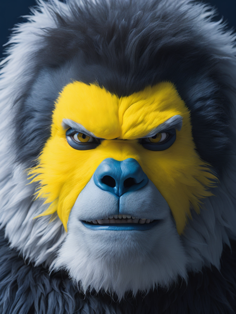 Premium Free ai Images | photorealistic portrait of yeti bright yellow ...