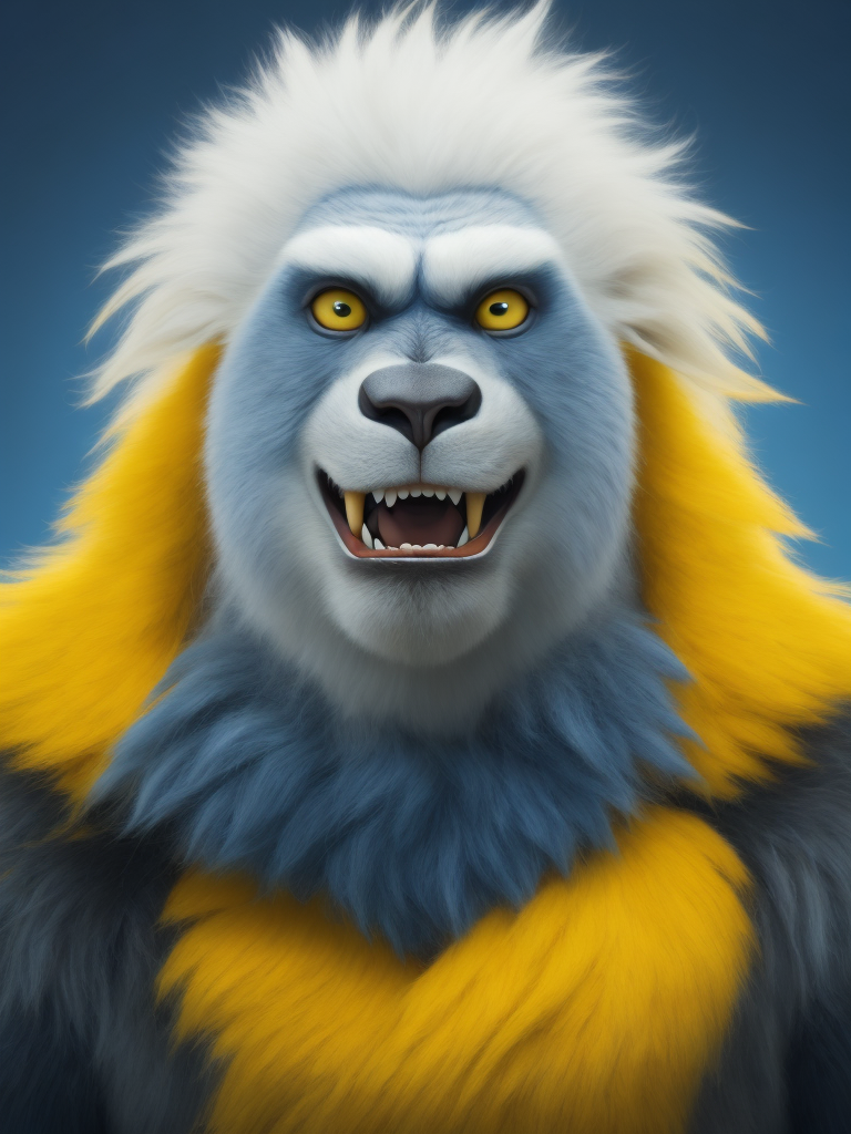 Premium Free ai Images | photorealistic portrait of yeti bright yellow ...