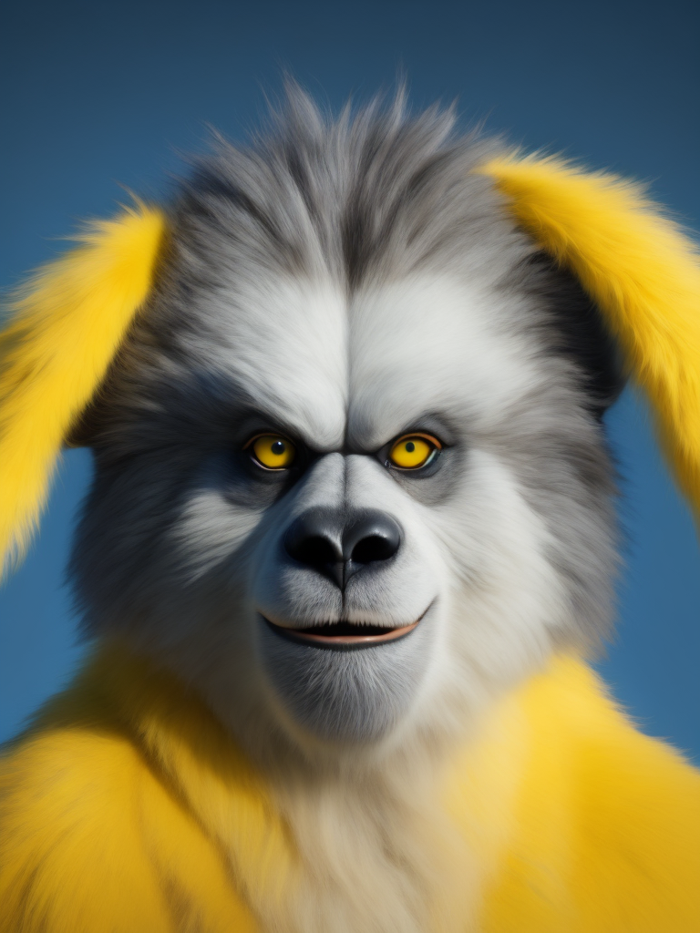Premium Free ai Images | photorealistic portrait of yeti bright yellow ...