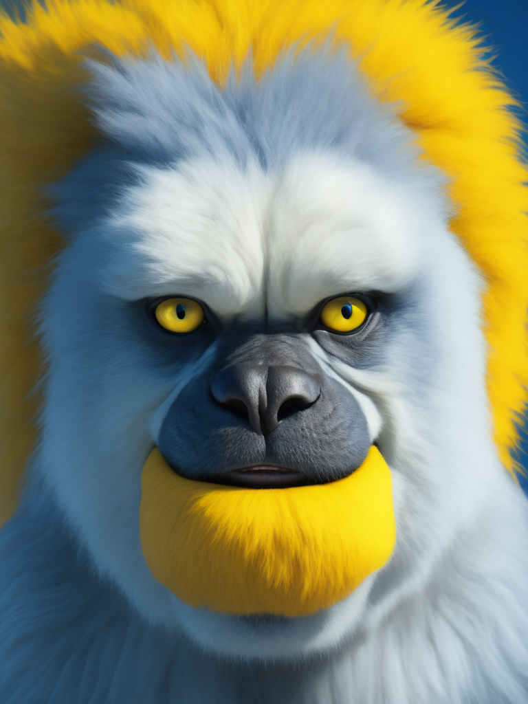 Premium Free ai Images | photorealistic portrait of yeti bright yellow ...