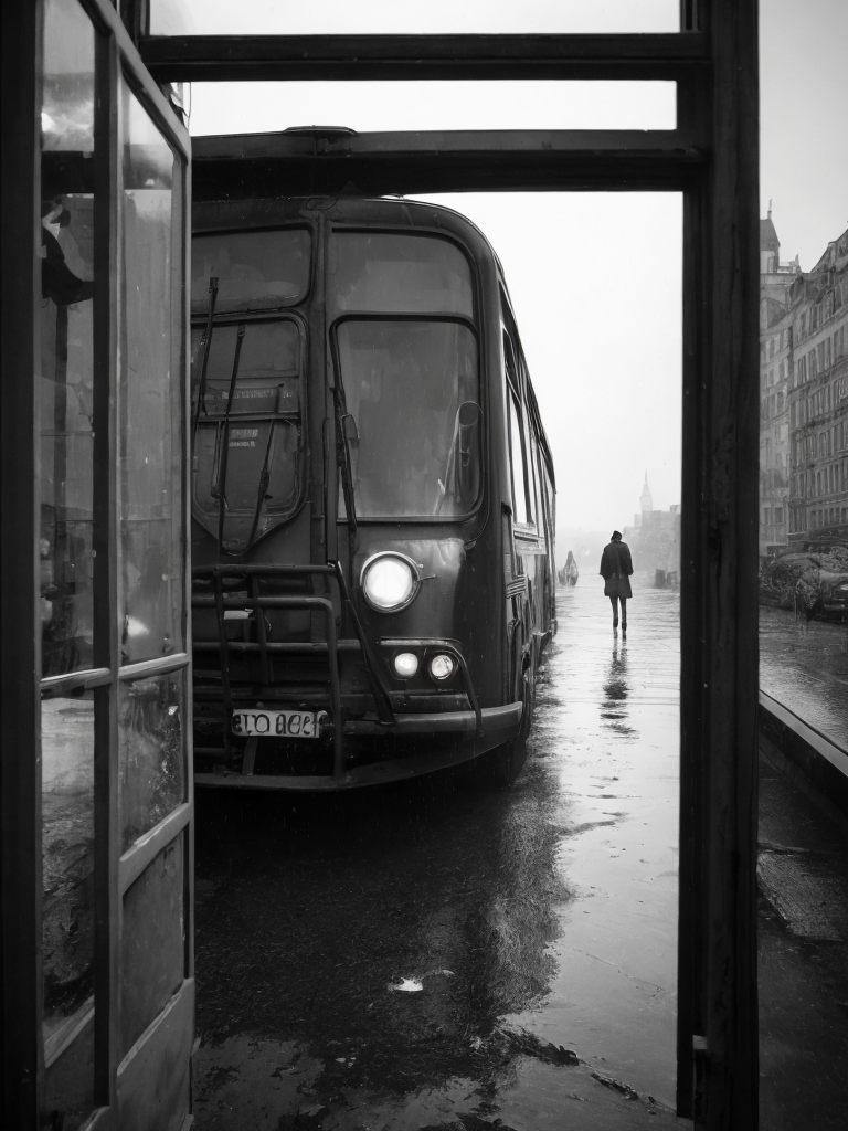 Premium Free ai Images | view of bus full of people going to work view ...