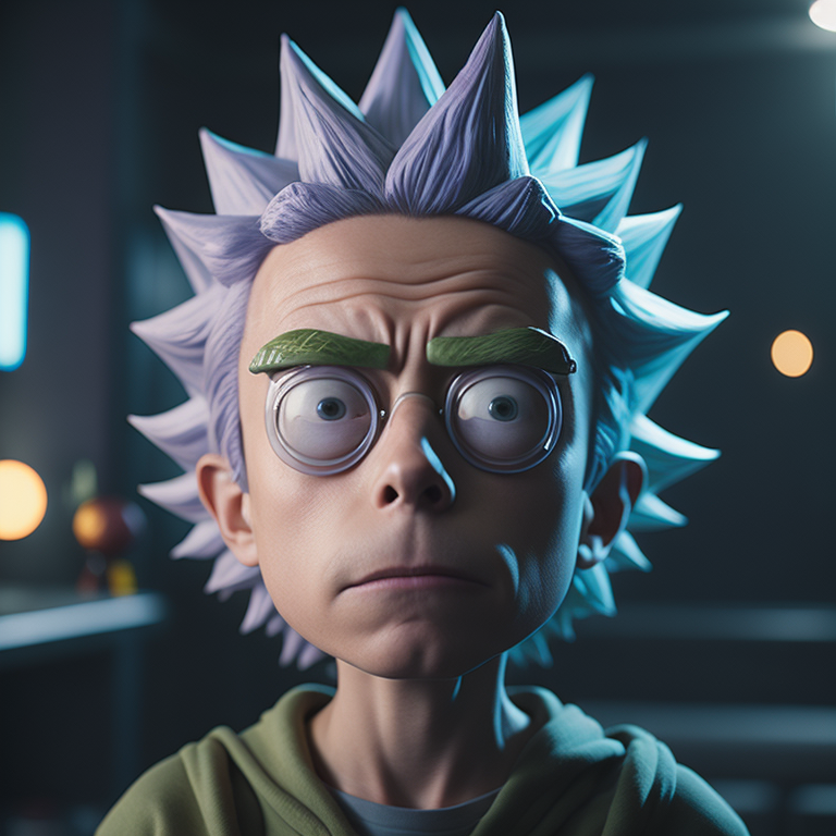 Premium Free ai Images | rick and morty realistic