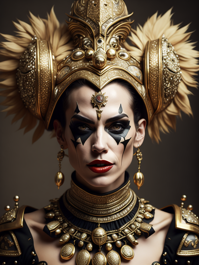 Premium Free ai Images | epic portrait of tvenetian harlequin female ...