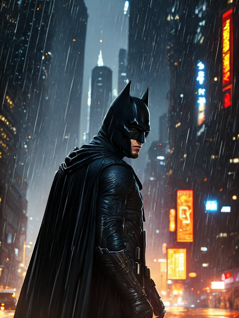 Premium Free ai Images | batman in the setting of the movie blade ...