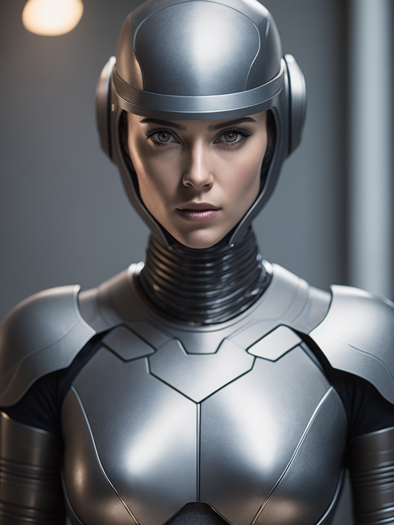 Premium Free ai Images | robocop woman full body photorealistic highly ...