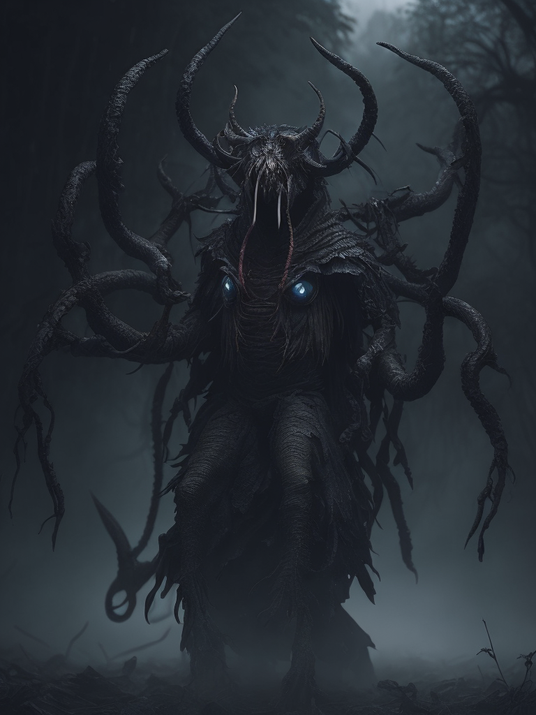 Premium Free ai Images | creature eldritch horror dark obscured by fog ...