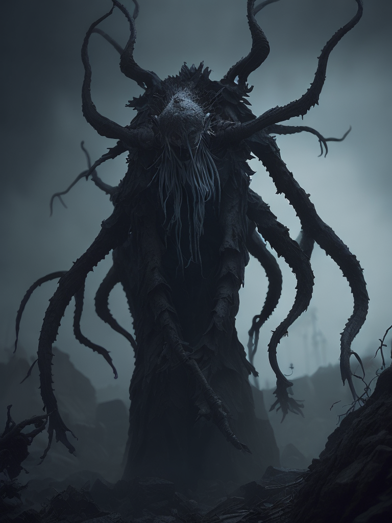 Premium Free ai Images | creature eldritch horror dark obscured by fog ...