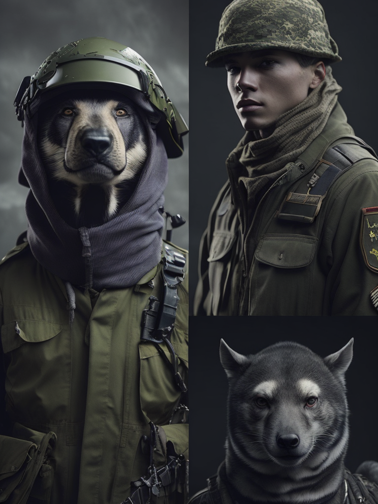 Premium Free ai Images | wild animals in military cloths wild animals ...
