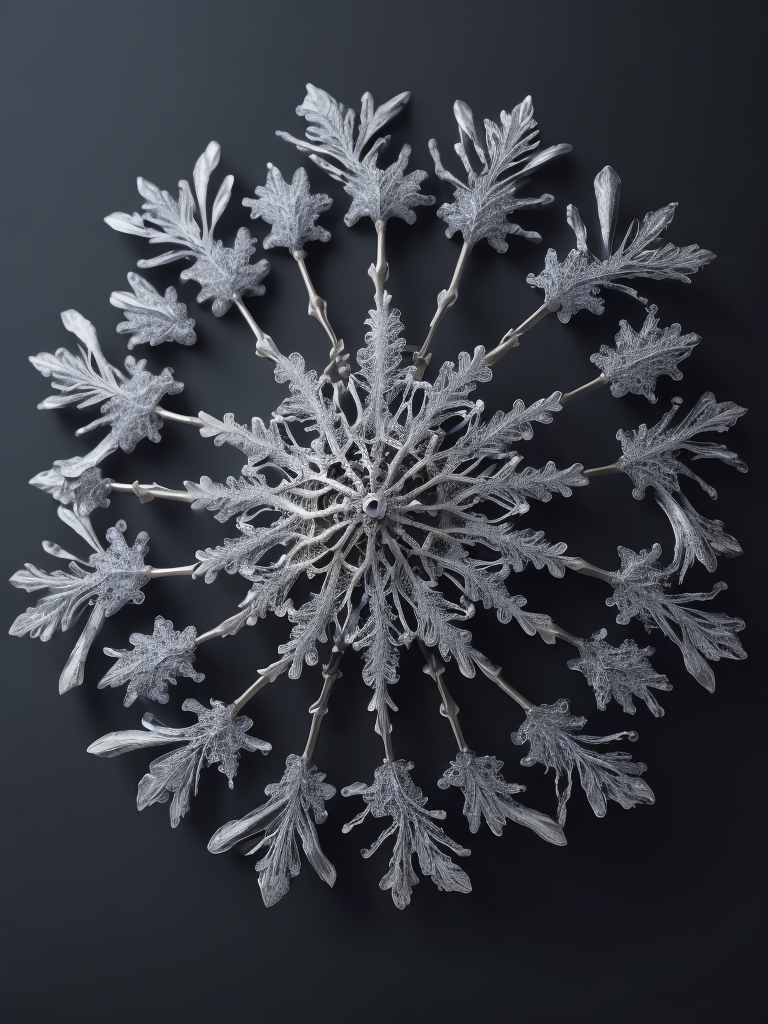 Premium Free ai Images | metallic fractal snowflake highly detailed