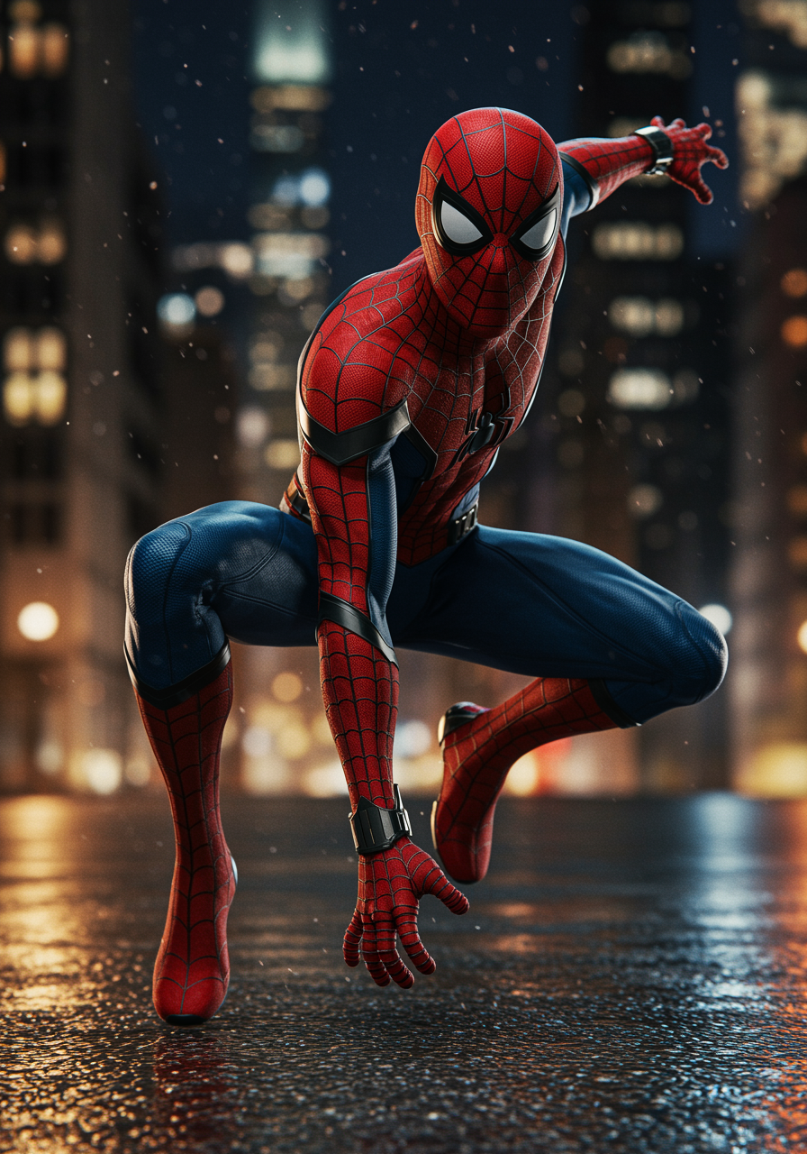Premium Free ai Images | hyper realistic render of spider man advanced ...