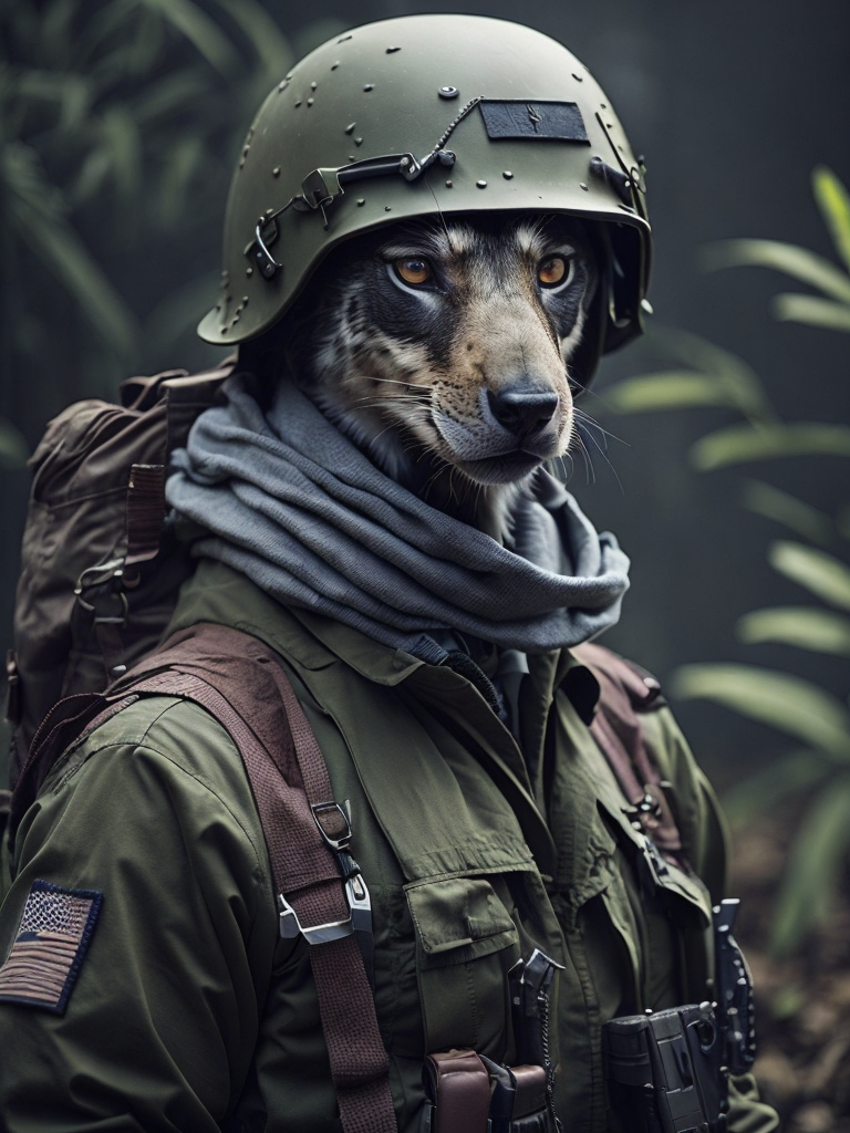 Premium Free ai Images | wild animals in military cloths wild animals ...