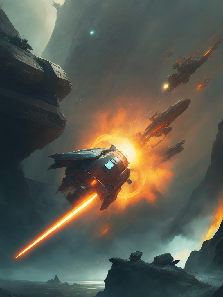Premium Free ai Images | illustrate futuristic sci fi battle scene with ...