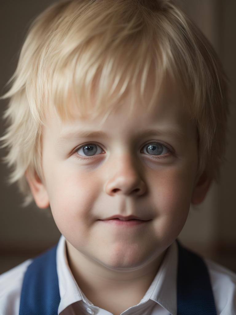 Premium Free ai Images | portrait of boris johnson as kid happy