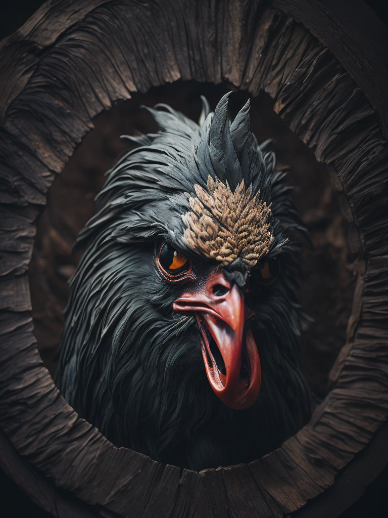 Premium Free ai Images | grumpy old rooster head with large eyes ...