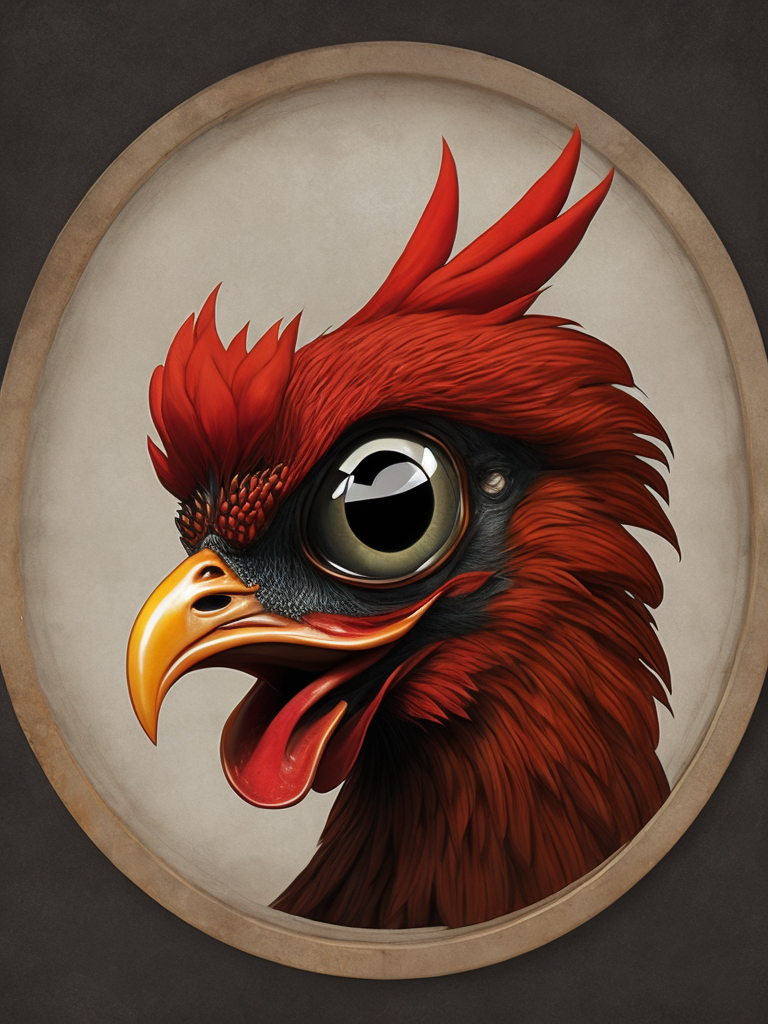 Premium Free ai Images | grumpy old rooster head with large eyes ...