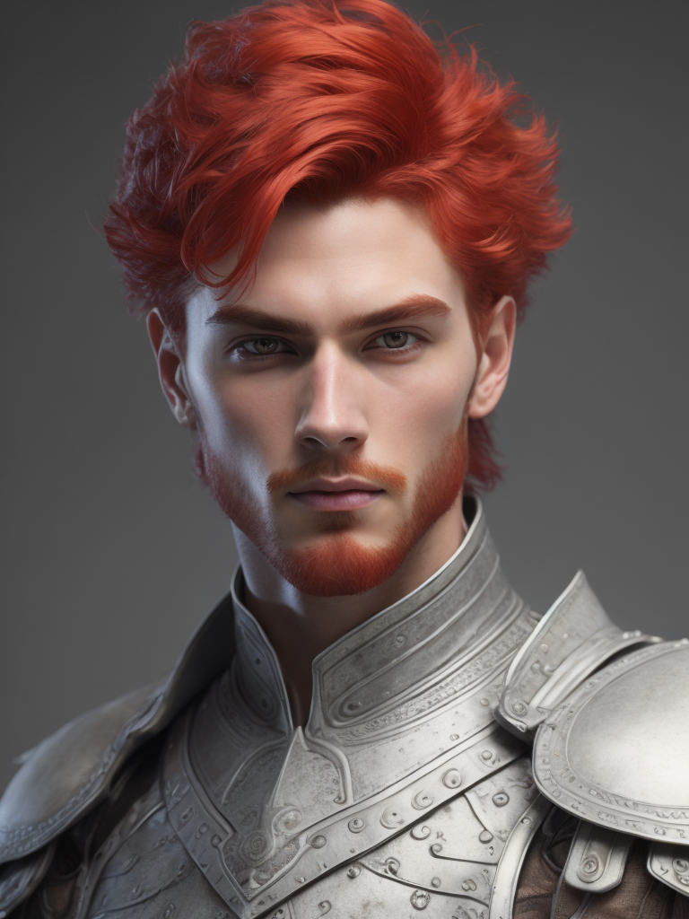 Premium Free ai Images | warrior red head man