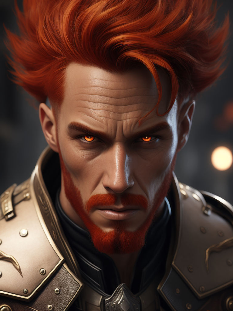 Premium Free ai Images | warrior red head man