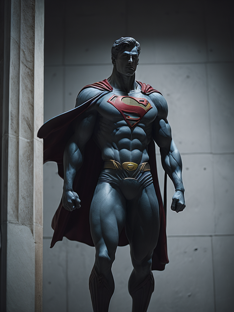 Premium Free ai Images | marble statue of superman