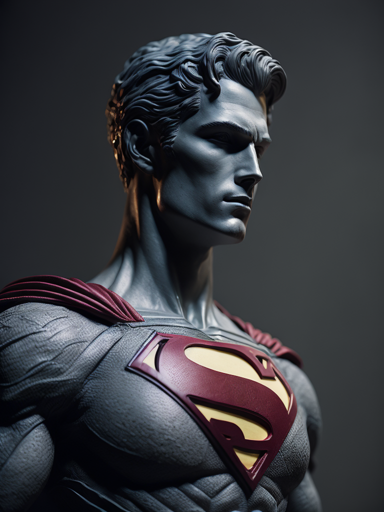 Premium Free ai Images | marble statue of superman
