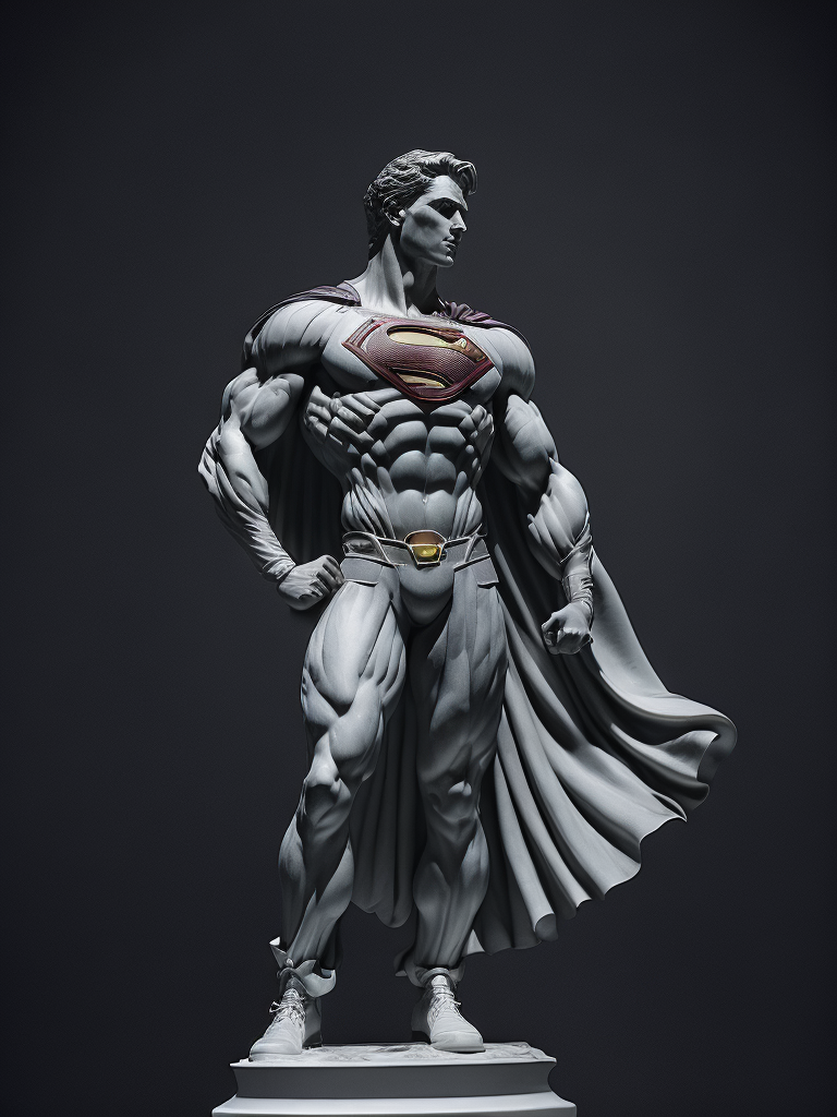 Premium Free ai Images | marble statue of superman
