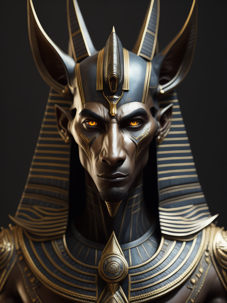 Premium Free ai Images | egyptian god anubis portrait hyper realistic ...