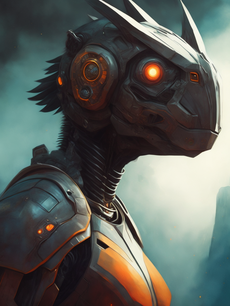 Premium Free ai Images | portrait of cybernetic black turtle sunburst ...