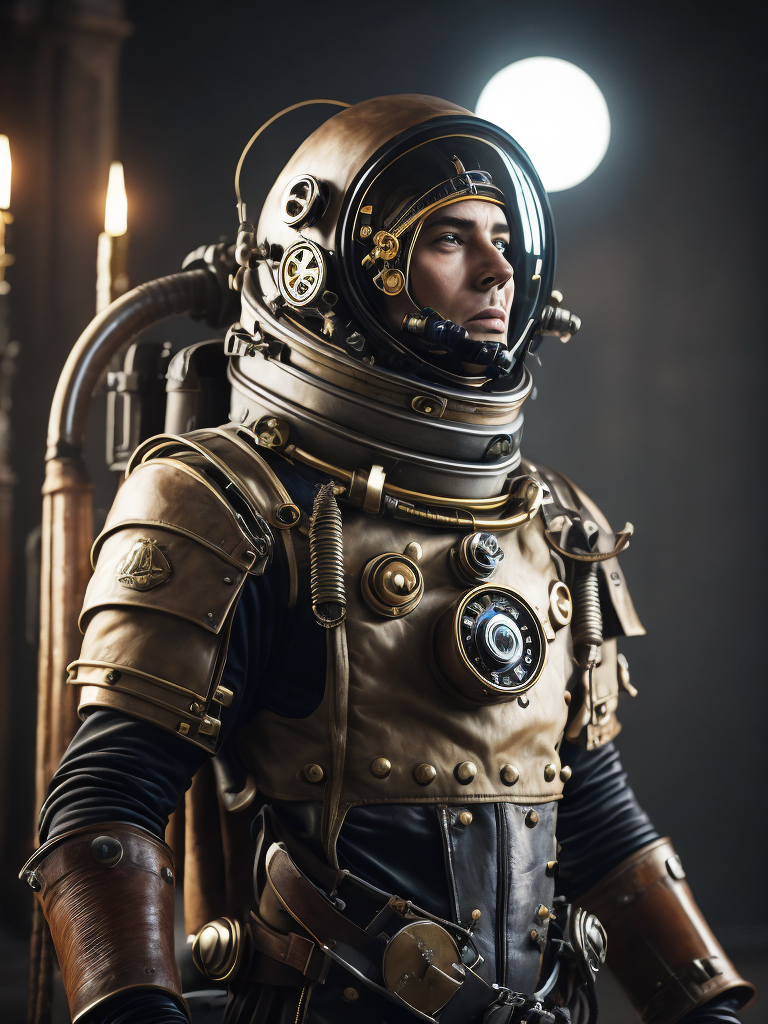 Premium Free ai Images | steampunk astronaut wearing victorian inspired ...
