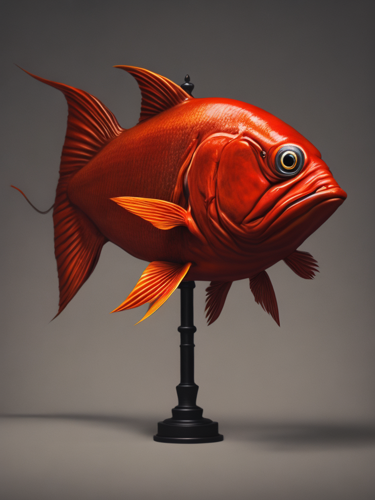 Premium Free ai Images | demonic red fish with red horns painting in ...