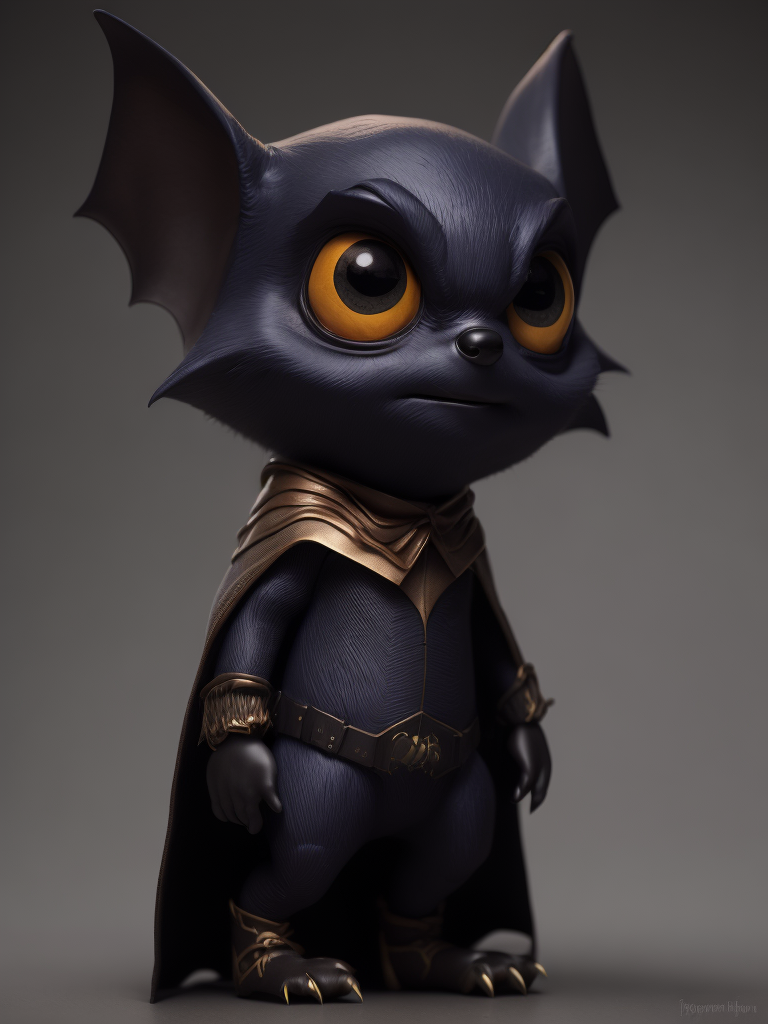 Premium Free ai Images | little bat cute pixar character digital ...