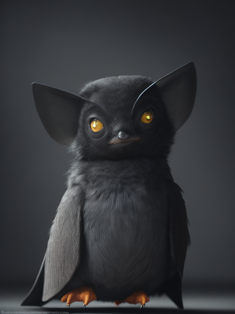 Premium Free ai Images | little bat cute pixar character digital ...