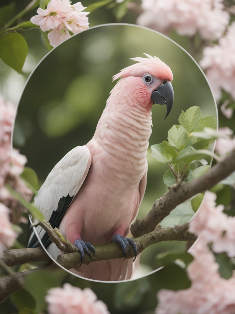Premium Free ai Images | pink and white cest galah cockatoo bird in ...