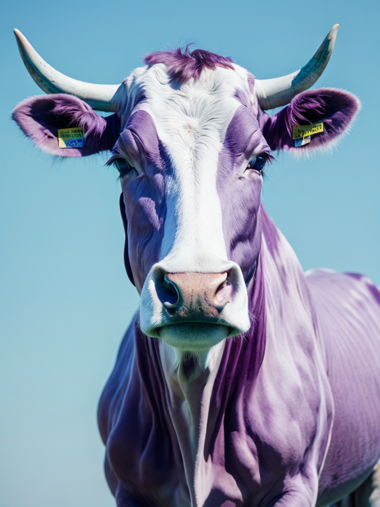 Premium Free ai Images | purple cow portrait sharp details cow focus ...