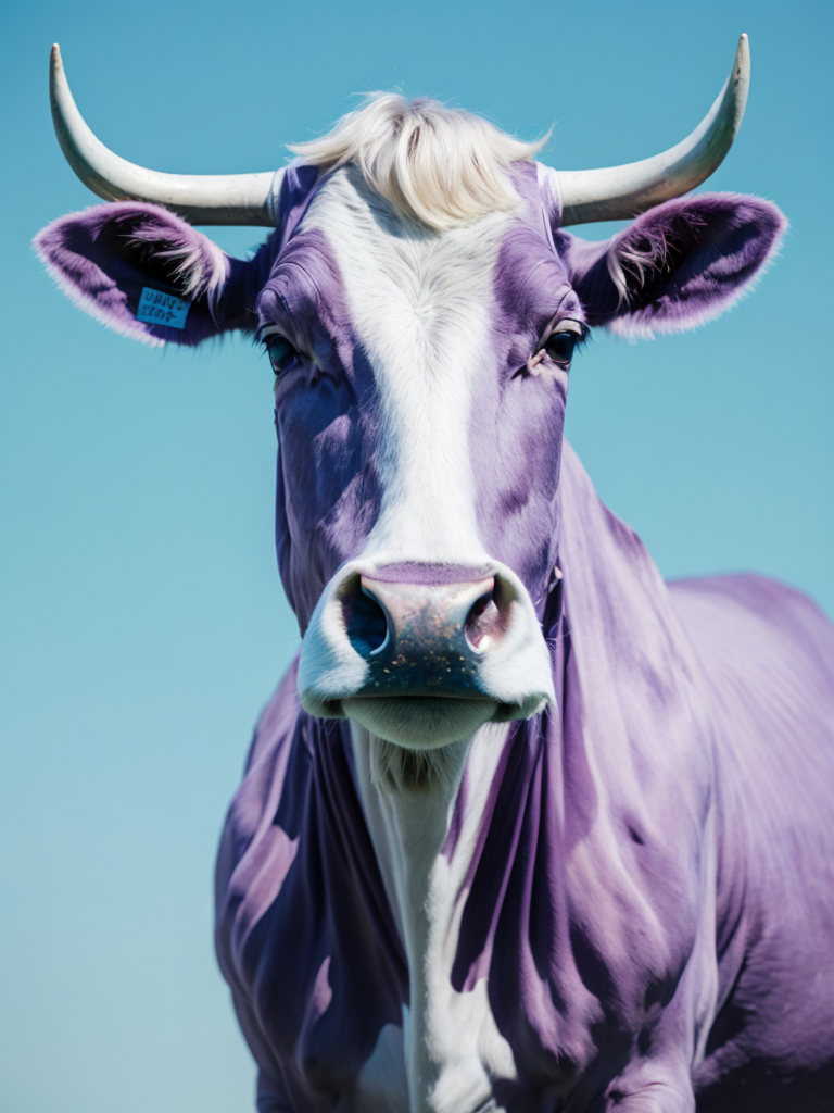 Premium Free ai Images | purple cow portrait sharp details cow focus ...